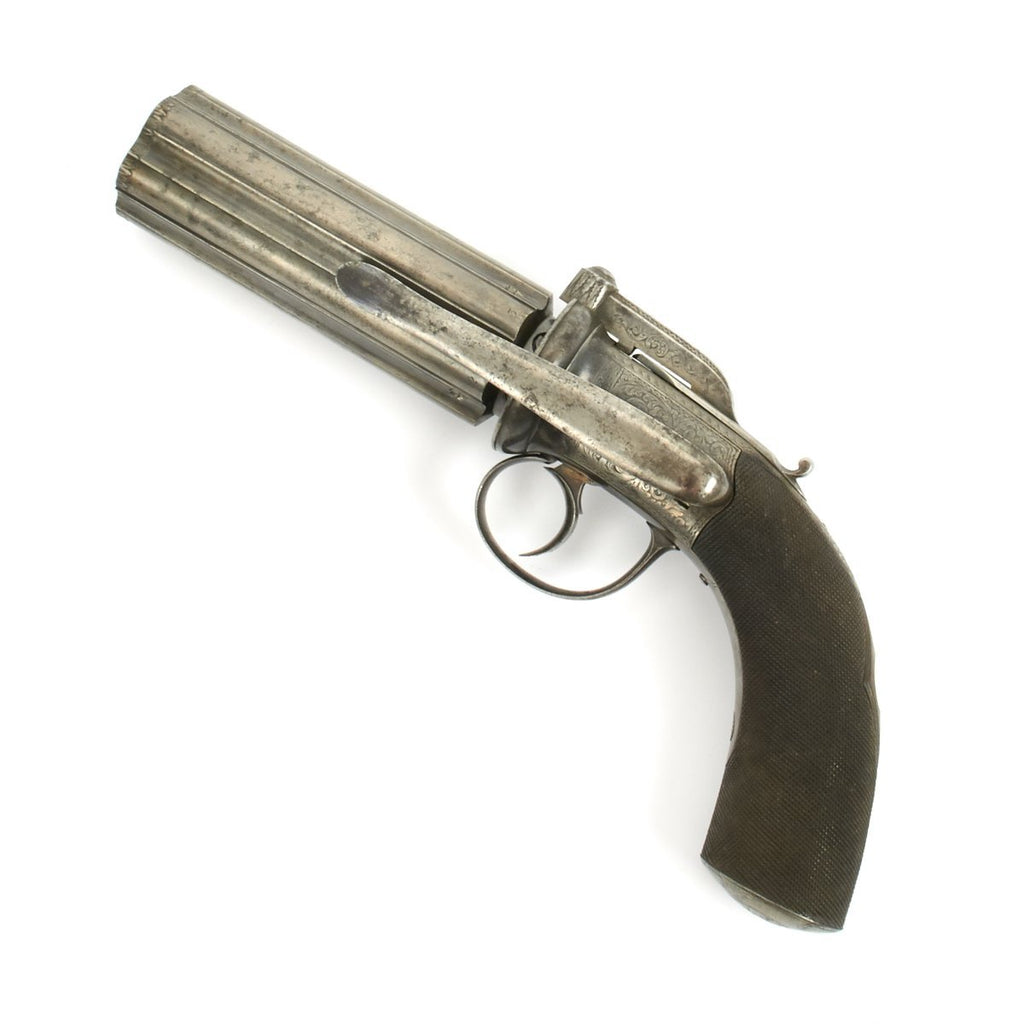 Original British Victorian Six-Shot Percussion Pepperbox Revolver by S ...