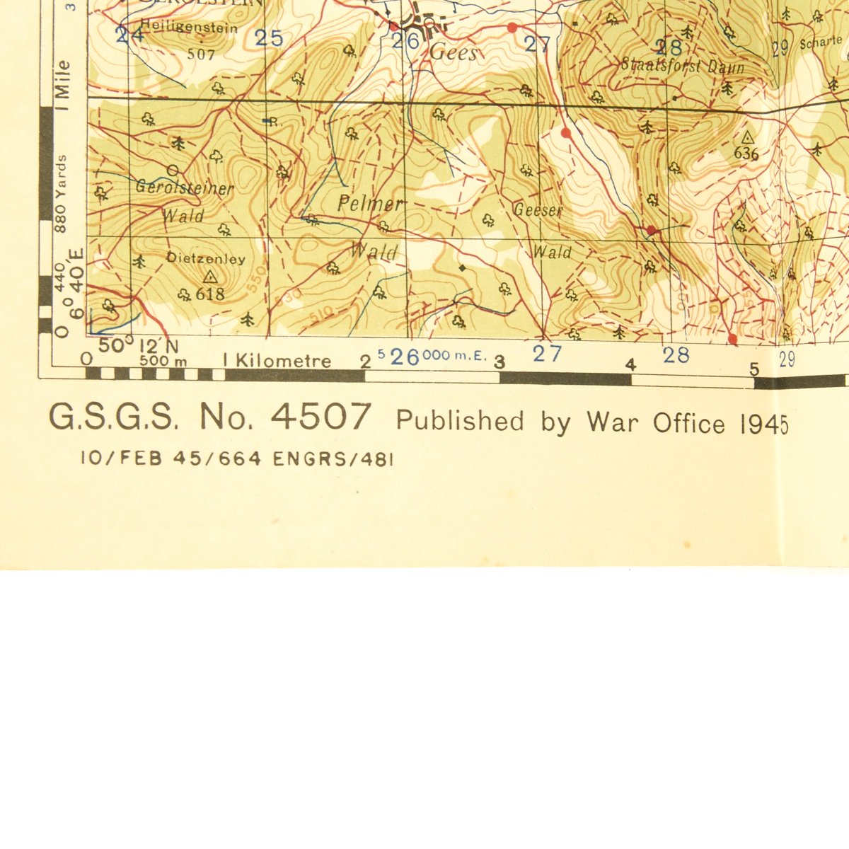 Original British WWII 1944 Color Maps of Germany (Bonn, Wittich, Adena ...