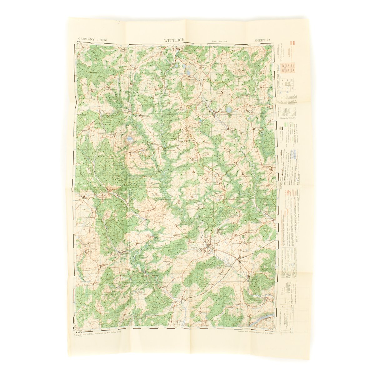 Original British WWII 1944 Color Maps of Germany (Bonn, Wittich, Adena ...