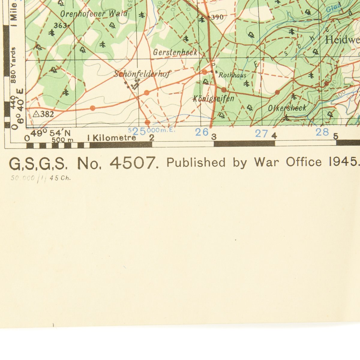 Original British WWII 1944 Color Maps of Germany (Bonn, Wittich, Adena ...