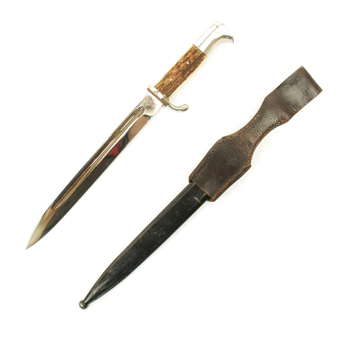 Original German WWII Stag Grip Etched Artillery 98k Bayonet by FW ...