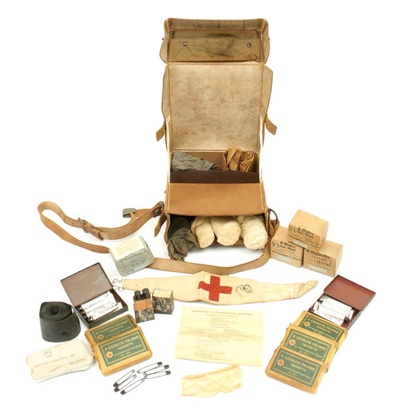 Original German WWII Field Medic First Aid Set in Leather Medic Bag ...