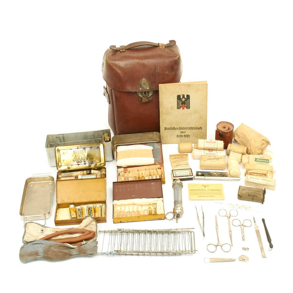 Original German WWII Field Medic First Aid Medical Set in Leather Medic ...
