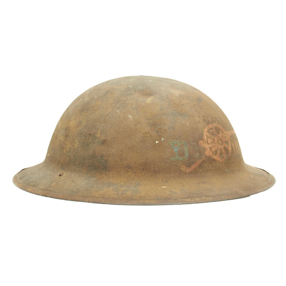 Original U.S. WWI M1917 102nd Field Artilley Regiment Doughboy Helmet ...