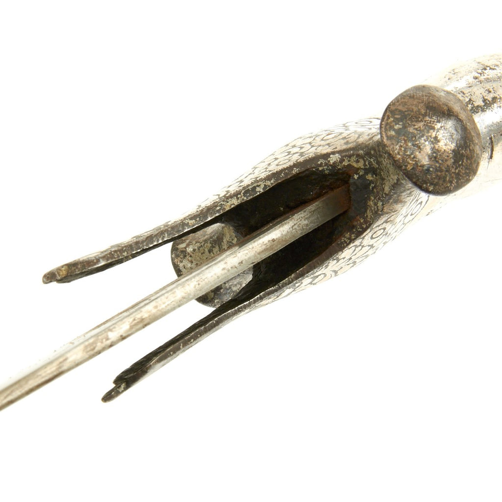 Original Indian 19th Century Tulwar Wootz Steel Battle Sword with Silv ...