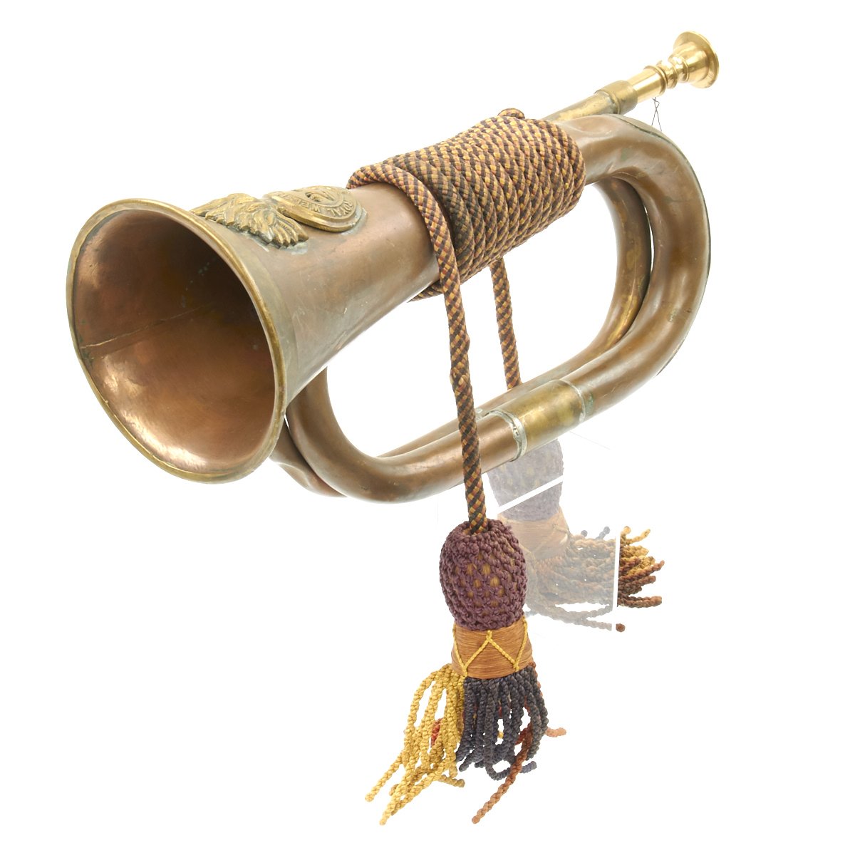 Original British WWI Regimental Bugle with Tasseled Cord Wrapping - Ro ...
