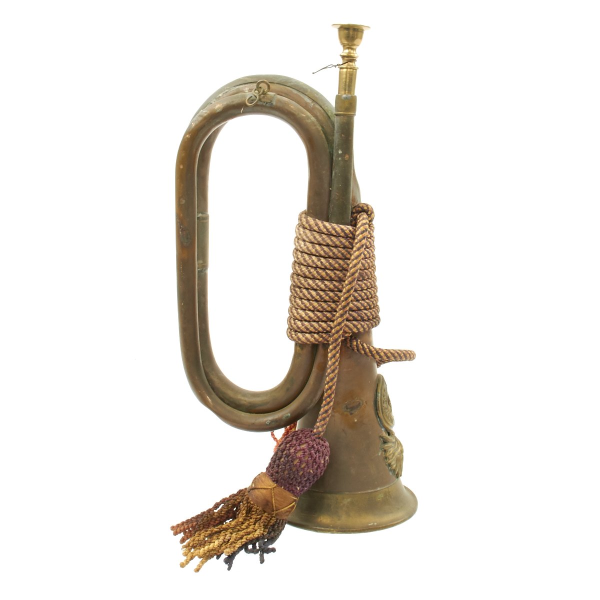 Original British WWI Regimental Bugle with Tasseled Cord Wrapping - Ro ...