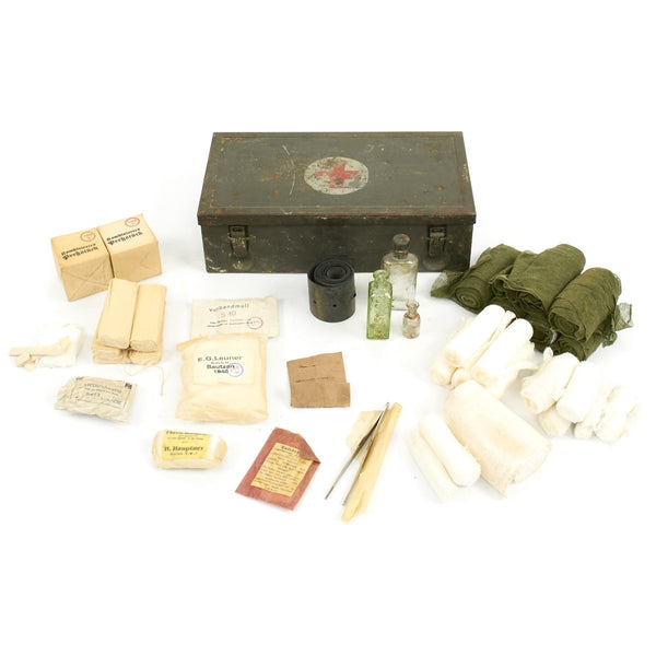 Original German WWII Verbandkasten Medic First Aid Set in Steel Chest ...