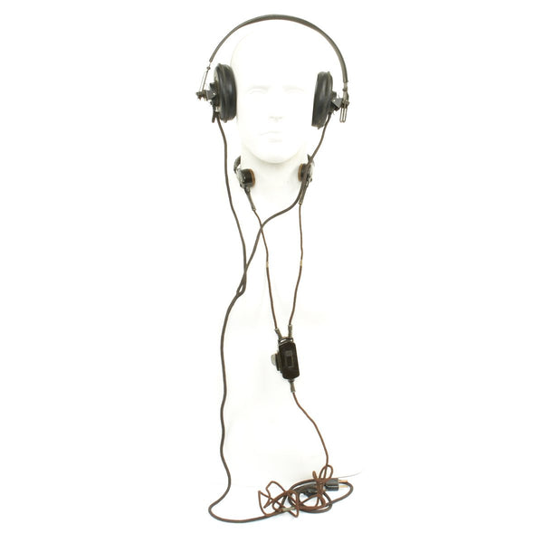 Original German WWII Panzer Armored Vehicle Model B Headset with Throat ...