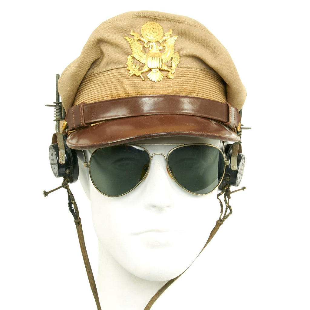 Original U.S. WWII USAAF Pilot Crush Cap with Receivers and Sunglass S ...