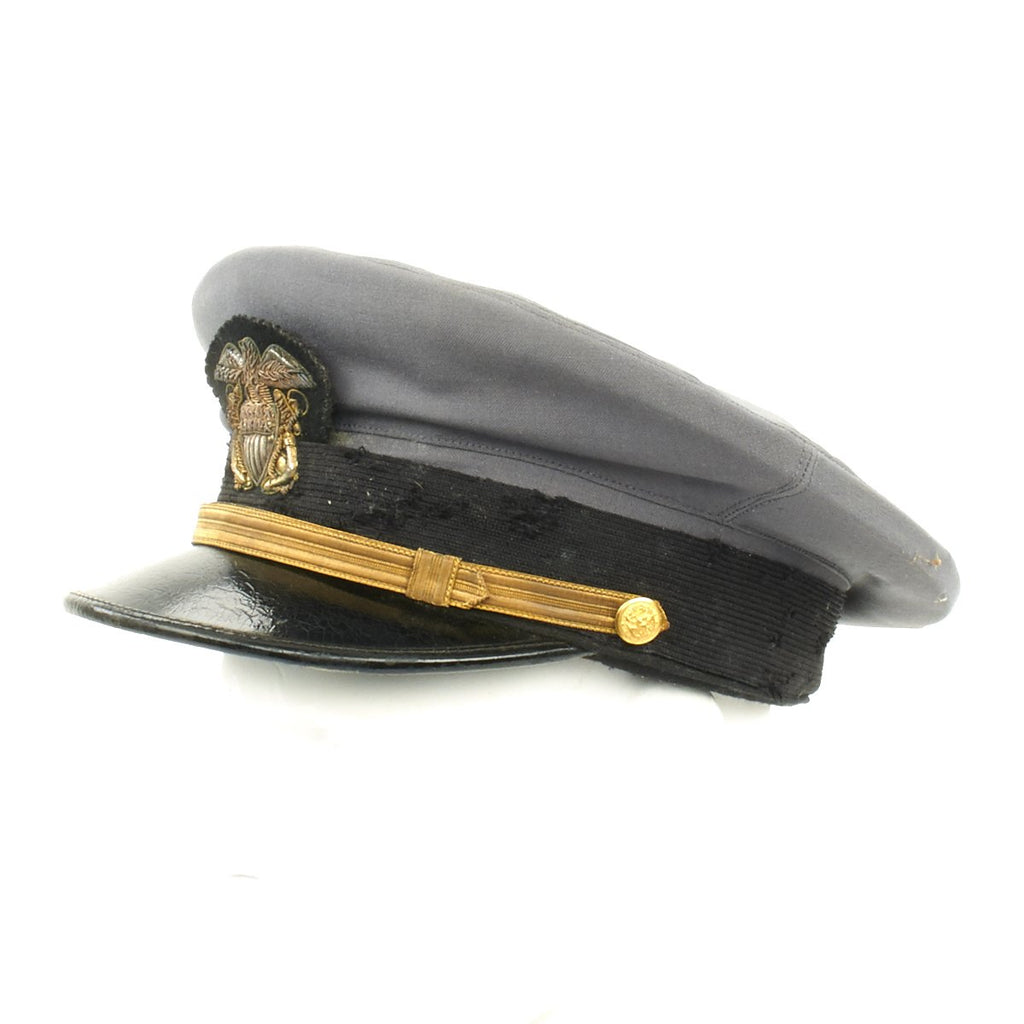Original U.S. WWII Naval Officer Gray "The Commodore" Combination Viso ...