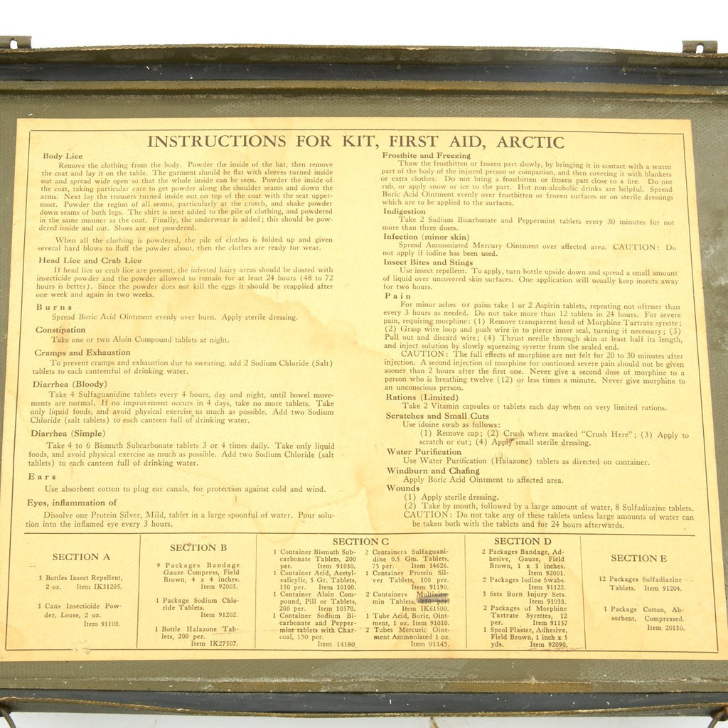 Original U.S. WWII Medical Arcitc First Aid Kit Case – International ...
