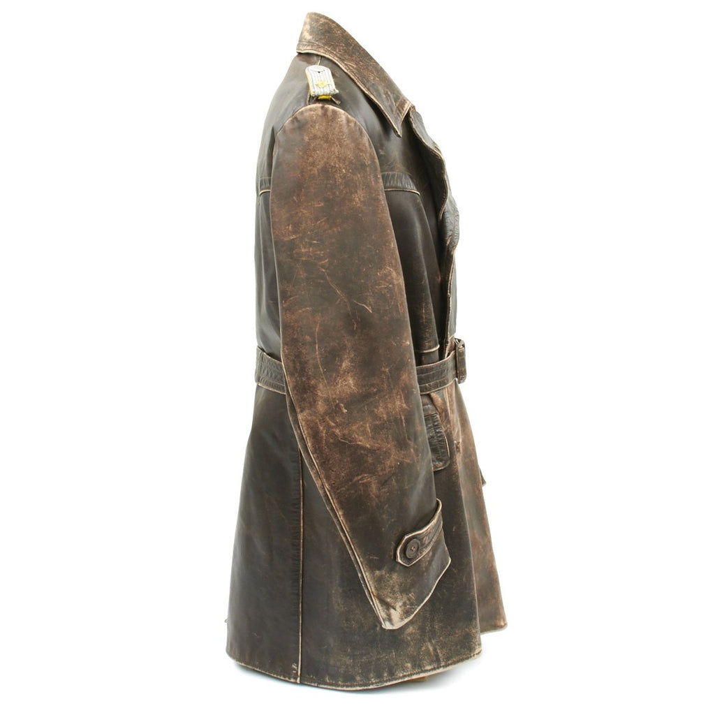 Original German WWII Luftwaffe Officer Oberleutnant Leather Overcoat ...