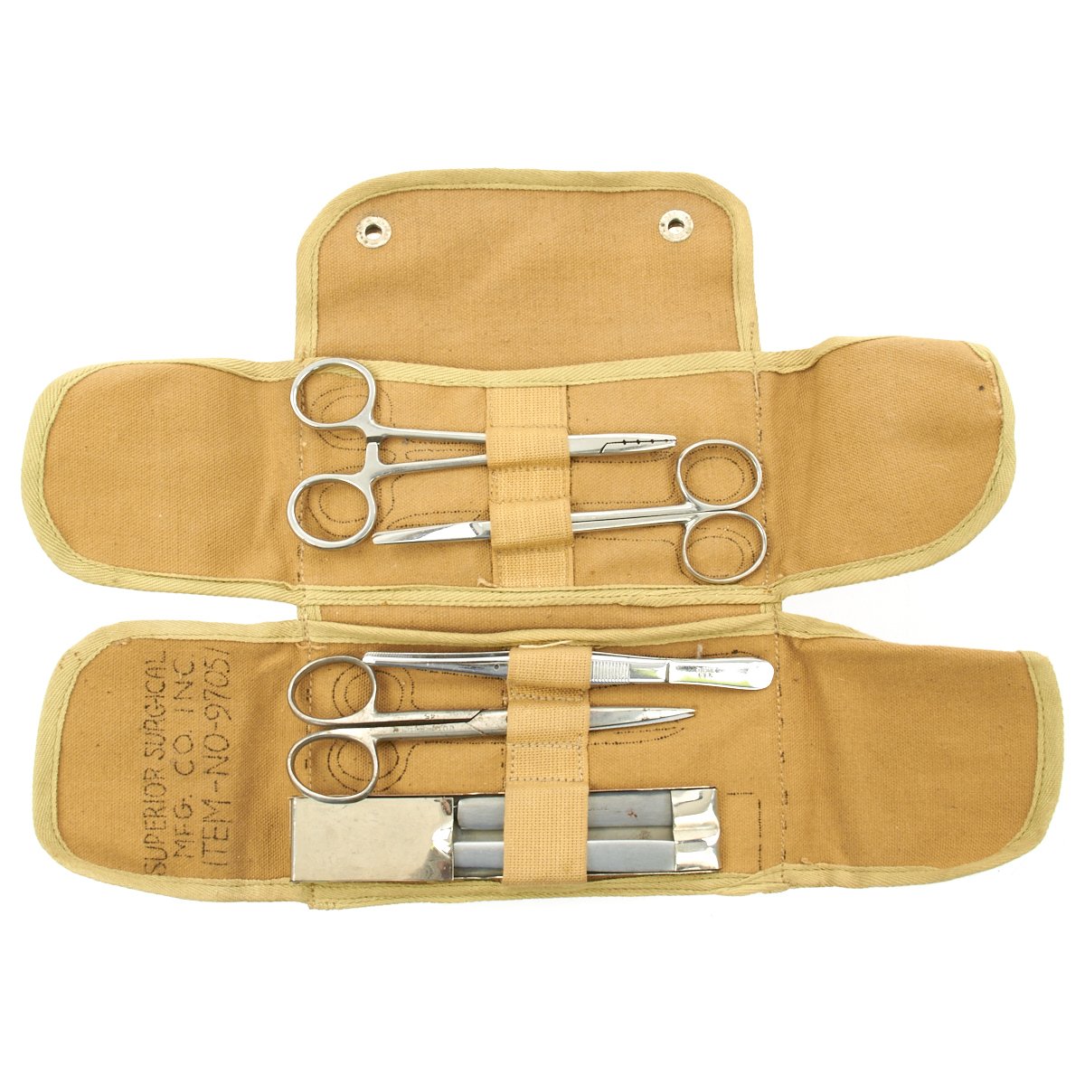 Original U.S. WWII Medical Officer's Case Field Surgical Kit Roll - Co ...