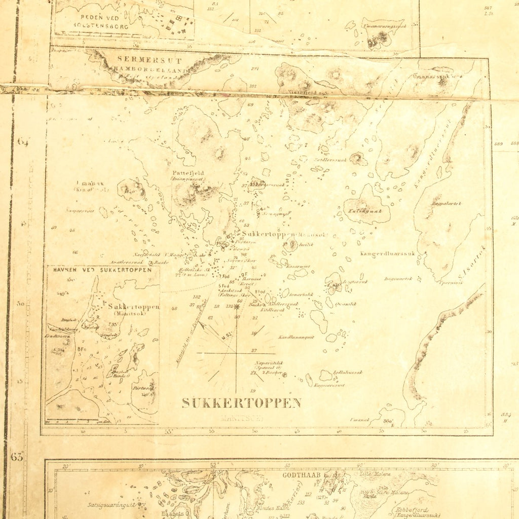 Original German WWII 1942 Kriegsmarine U-Boat Map of Greenland ...