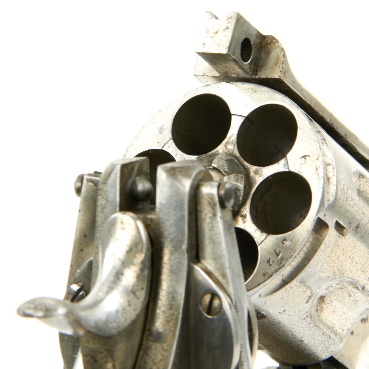 Original British Victorian Webley-Pryse Nickel-Plated Antique Revolver ...