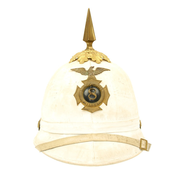 Original U.S. M-1881 White Spiked Pith Helmet - Massachusetts Voluntee ...