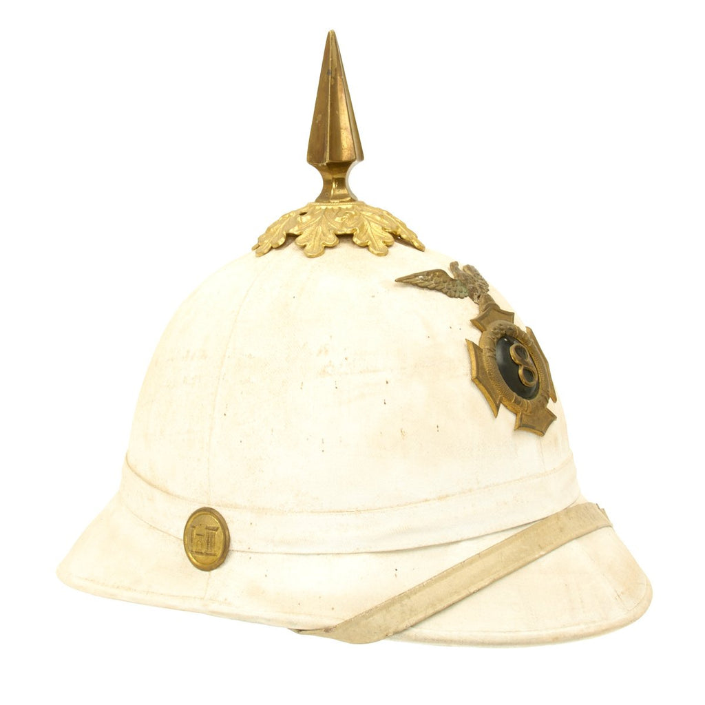 Original U.S. M-1881 White Spiked Pith Helmet - Massachusetts Voluntee ...