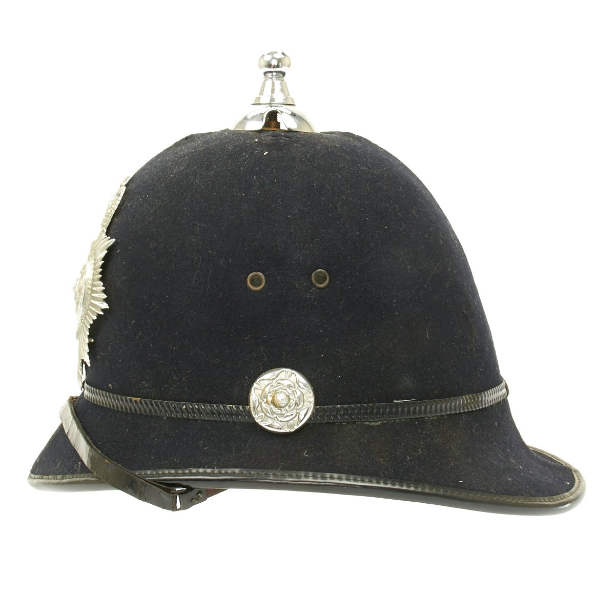 Original British Bobby Police Helmet with Rare Ball Top from West Ridi ...
