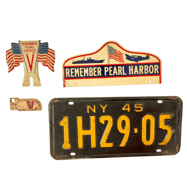 Original U.S. WWII 1945 New York License Plate With “Victory” Tab and ...