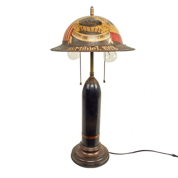 Original U.S. WWI Victory Lamp Featuring British Made M1917 Helmet and ...