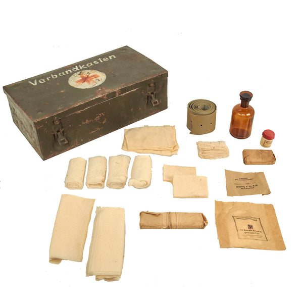 Original German WWII Verbandkasten Medic First Aid Set in Gray Blue St ...
