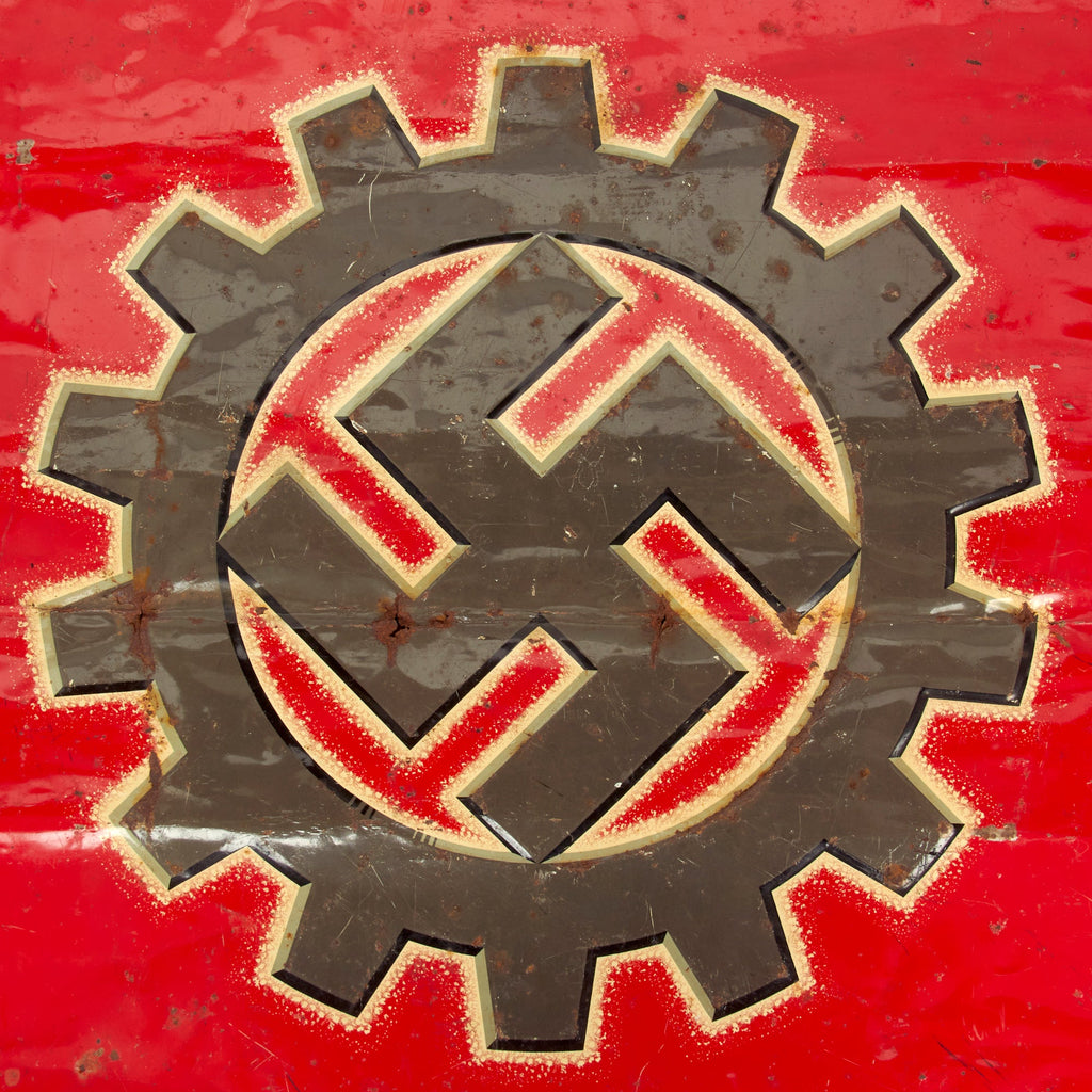 Original German WWII DAF Labor Front Painted Steel Propaganda Sign - 3 ...
