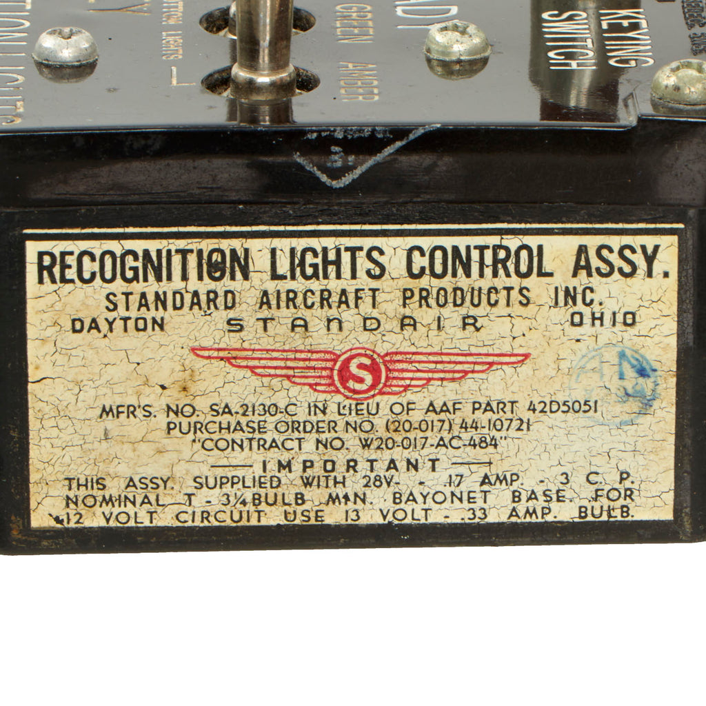 Original WWII U.S. Aircraft Instrument Set - Recognition Light Control ...