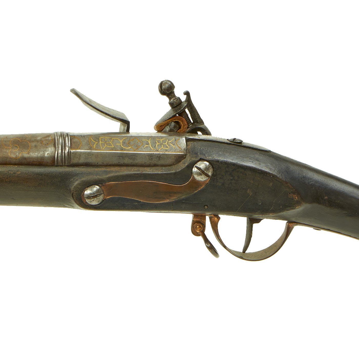 Original Magnificent North Indian Flintlock Rampart Gun with Ornate Bi ...