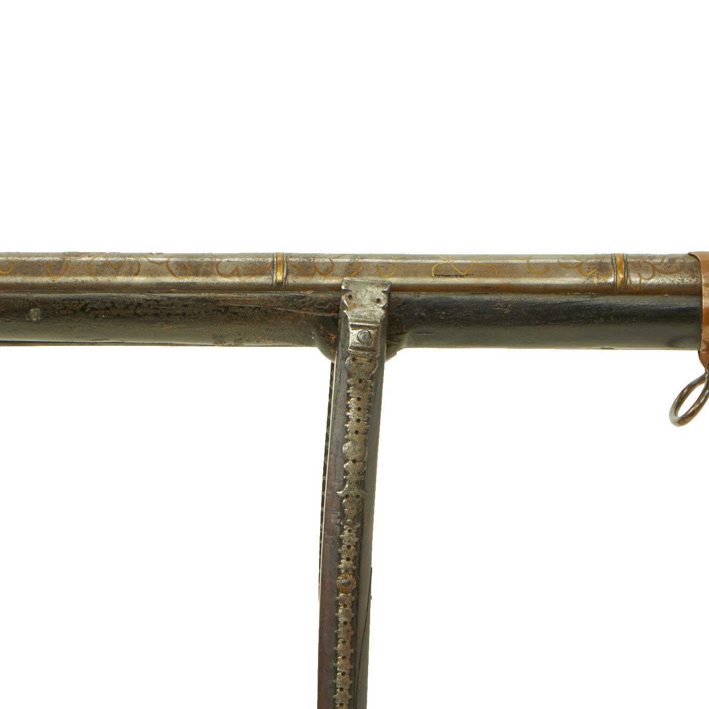 Original Magnificent North Indian Flintlock Rampart Gun with Ornate Bi ...