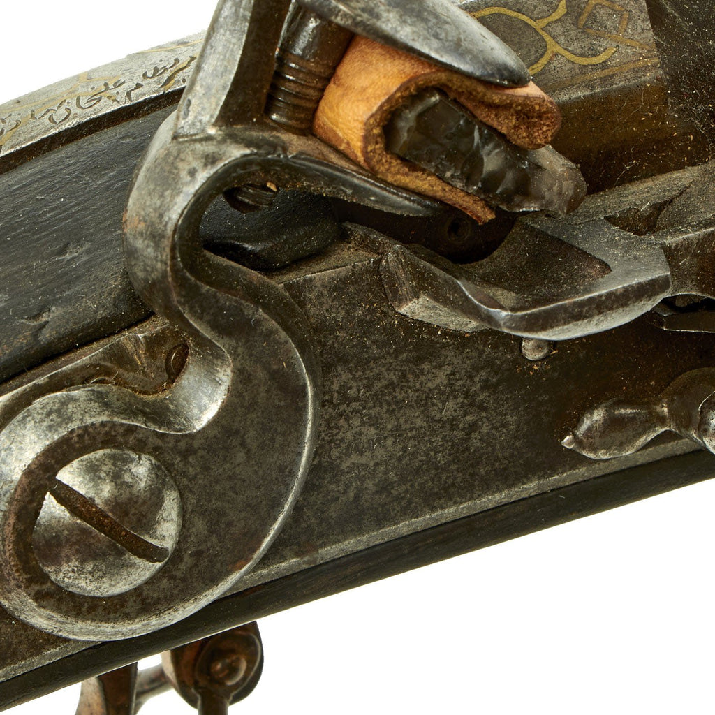 Original Magnificent North Indian Flintlock Rampart Gun with Ornate Bi ...