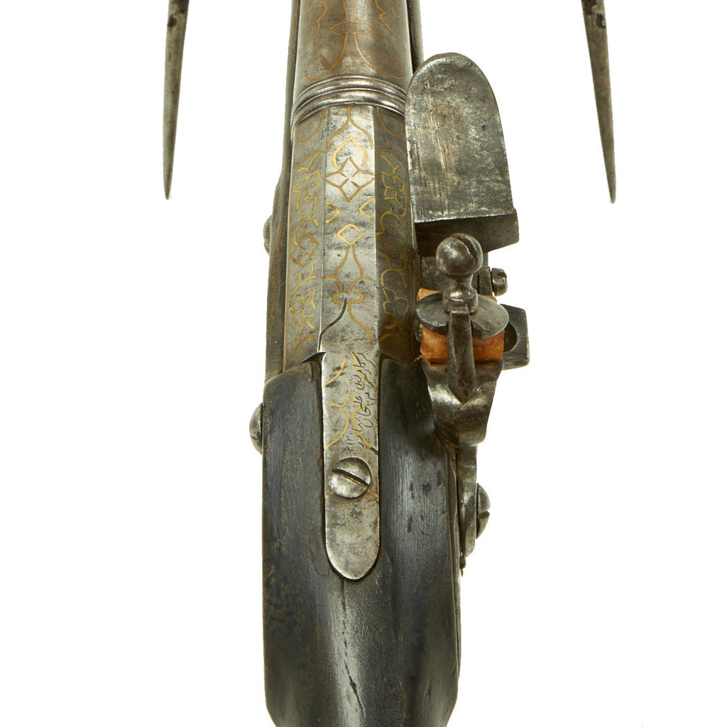 Original Magnificent North Indian Flintlock Rampart Gun with Ornate Bi ...