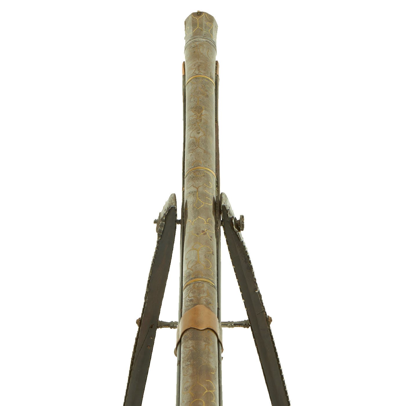 Original Magnificent North Indian Flintlock Rampart Gun with Ornate Bi ...