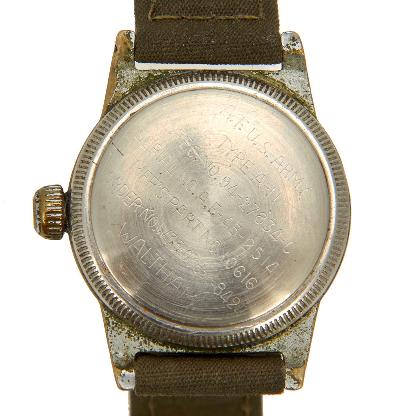 Original U.S. WWII 1945 dated Type A-11 US Army Wrist Watch by Waltham ...