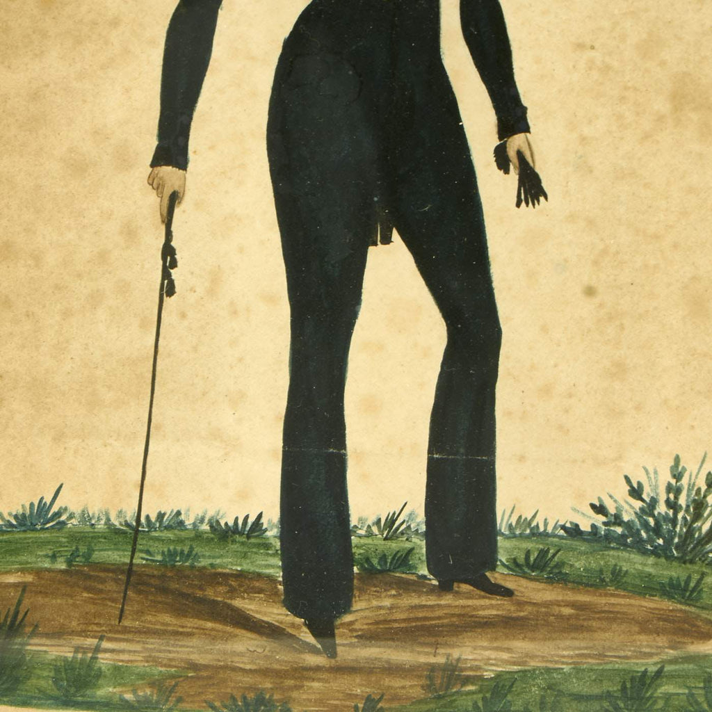 Original British Framed Watercolor Painting of Thomas Cane, Officer In ...