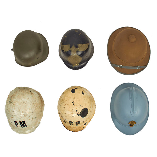 Original European WWII to Cold War Helmet Lot With Repros - 6 Helmets ...