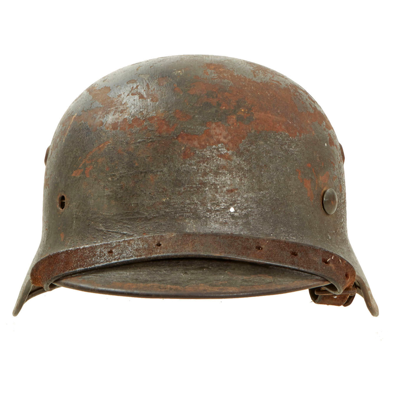 Original German WWII M40 Stahlhelm Steel Helmet with Worn Liner & Chin ...