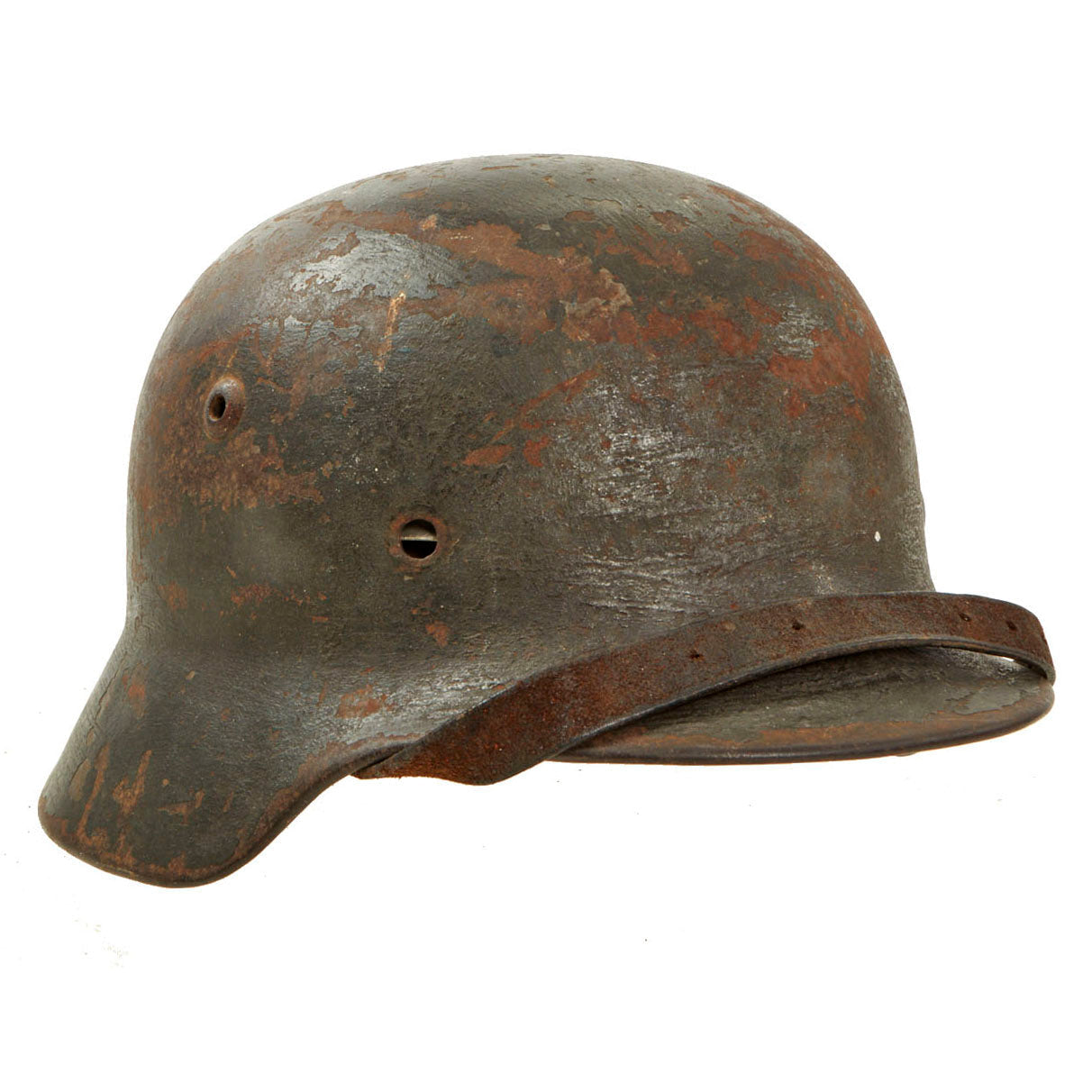 Original German WWII M40 Stahlhelm Steel Helmet with Worn Liner & Chin ...
