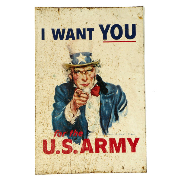 Original U.S. WWII Uncle Sam I WANT YOU Army Recruiting Double Sided S ...