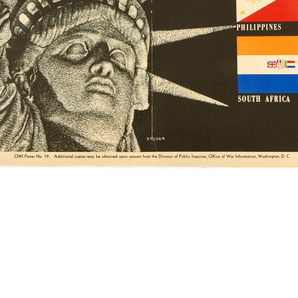 Original U.S. WWII United Nations Fight For Freedom Propaganda Poster ...