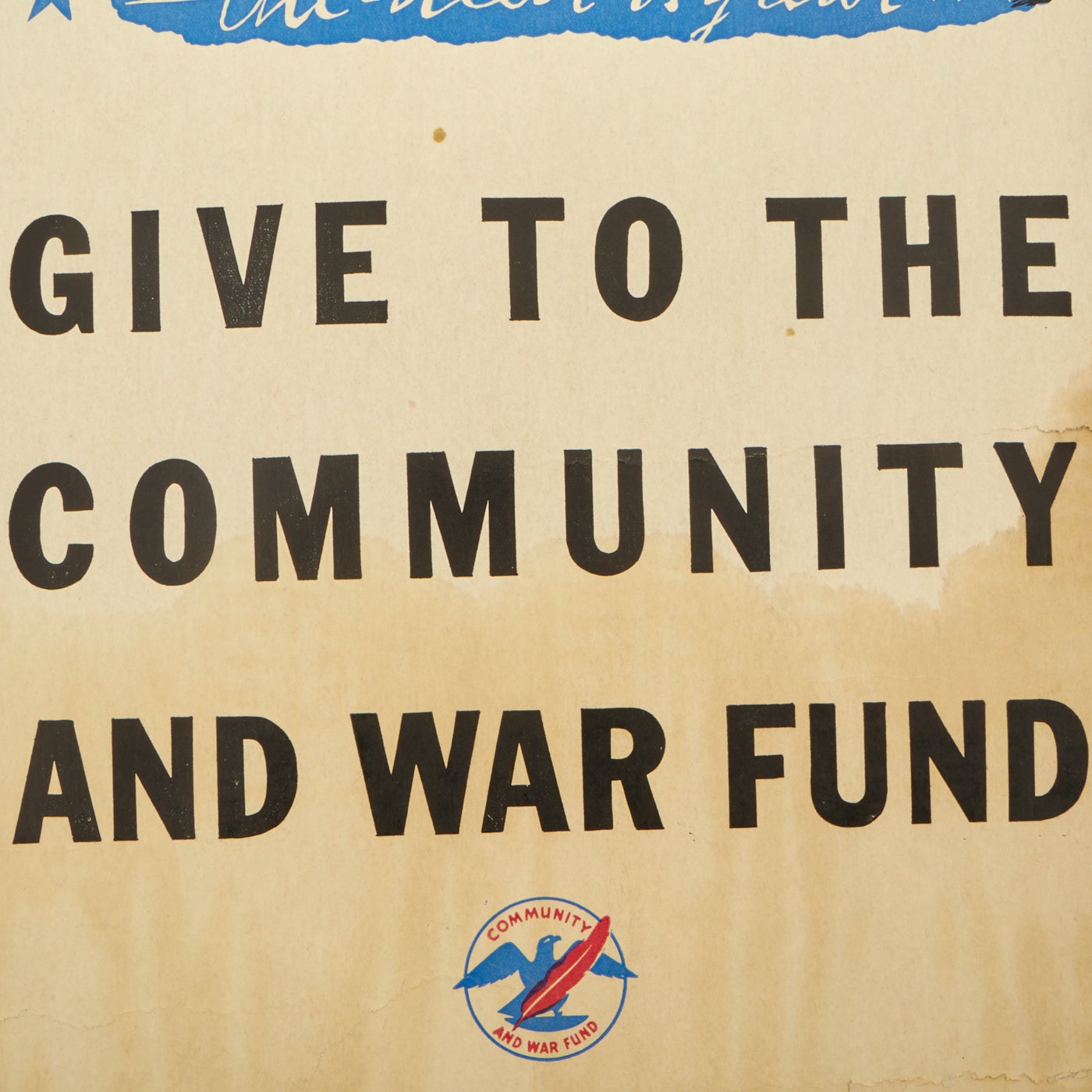 Original U.S. WWII War Fund Poster - He’s Up To His Neck,Too… But He’s ...