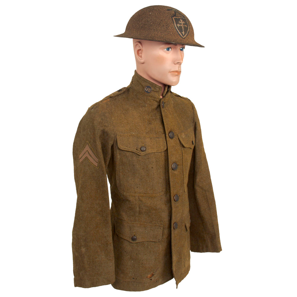 Original U.S. WWI 311th Machine Gun Battalion 79th Division Helmet and ...