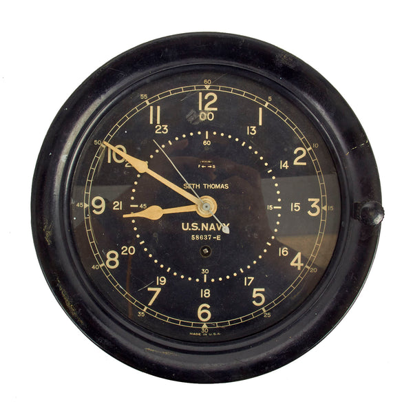 Original U.S. WWII US Navy 24 Hour Ship’s Clock by the Seth Thomas Clo ...