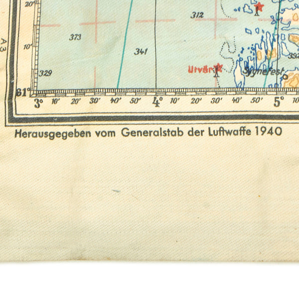 Original German WWII Luftwaffe Double Sided Navigation Map - Iceland ...