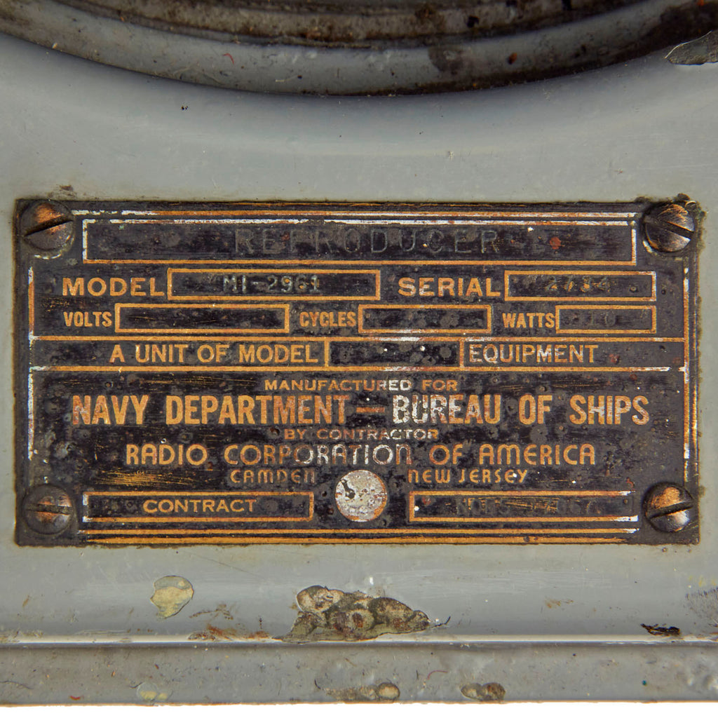 Original U.S. WWII US Navy 1 Main Circuit 1MC Speaker MI-2961 “Reprodu ...