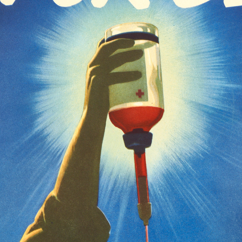 Original U.S. WWII Red Cross Blood Donation Propaganda Poster - “For D ...