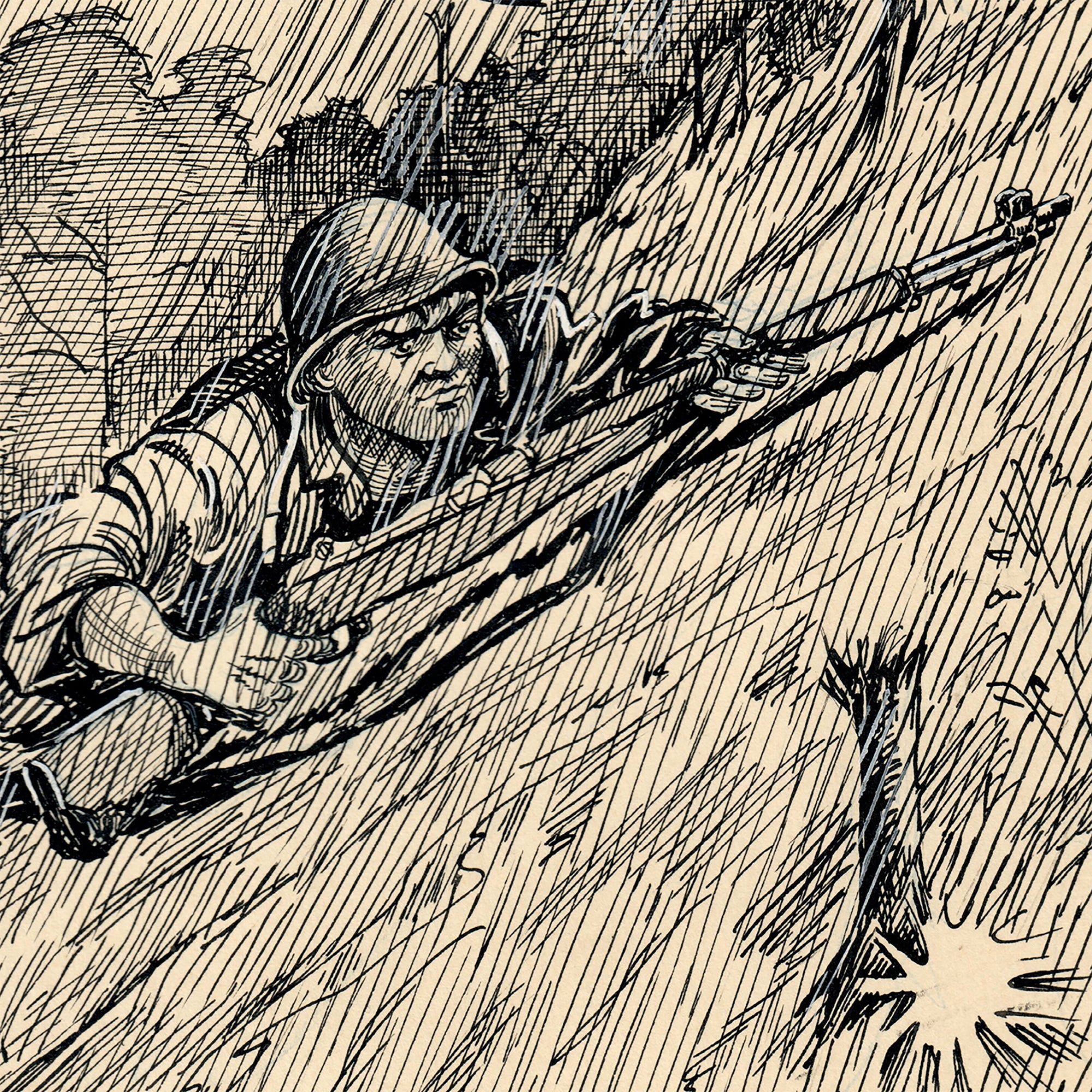 Original U.S. WWII USMC Hand Drawn Art Signed By Marine "Ward" - Climb ...