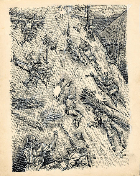 Original U.S. WWII USMC Hand Drawn Art Signed By US Marine “Ward” in 1 ...