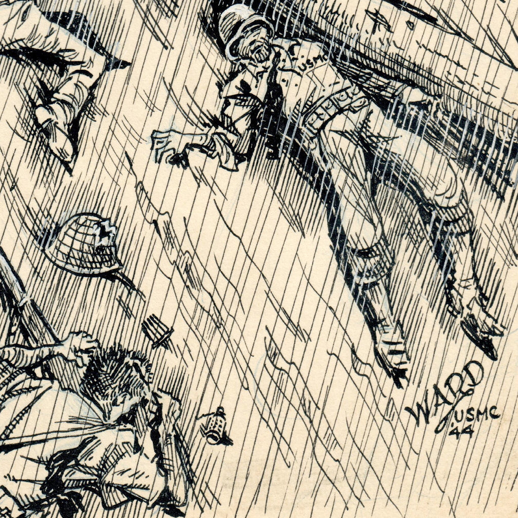 Original U.S. WWII USMC Hand Drawn Art Signed By US Marine “Ward” in 1 ...