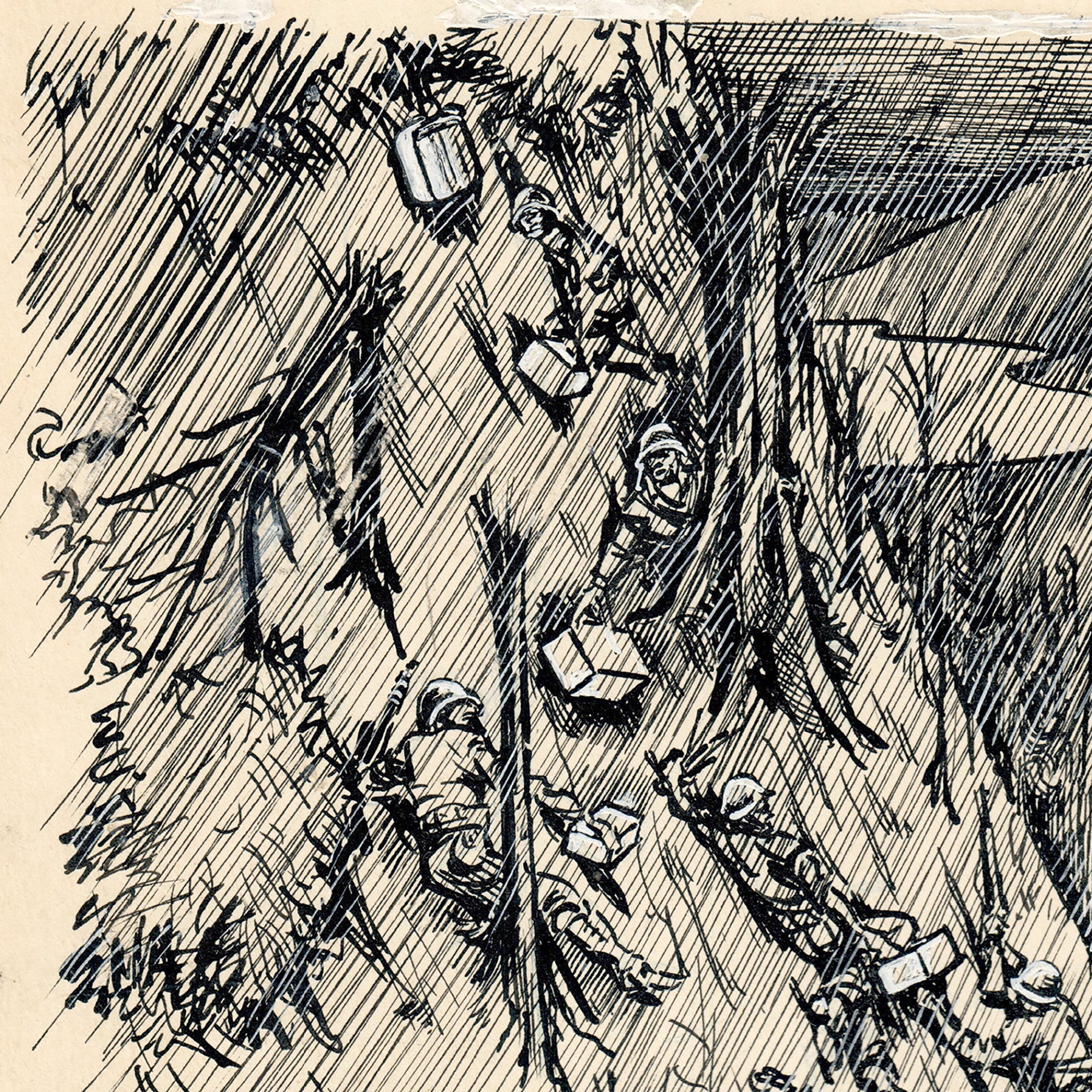 Original U.S. WWII USMC Hand Drawn Art Signed By US Marine “Ward” - At ...